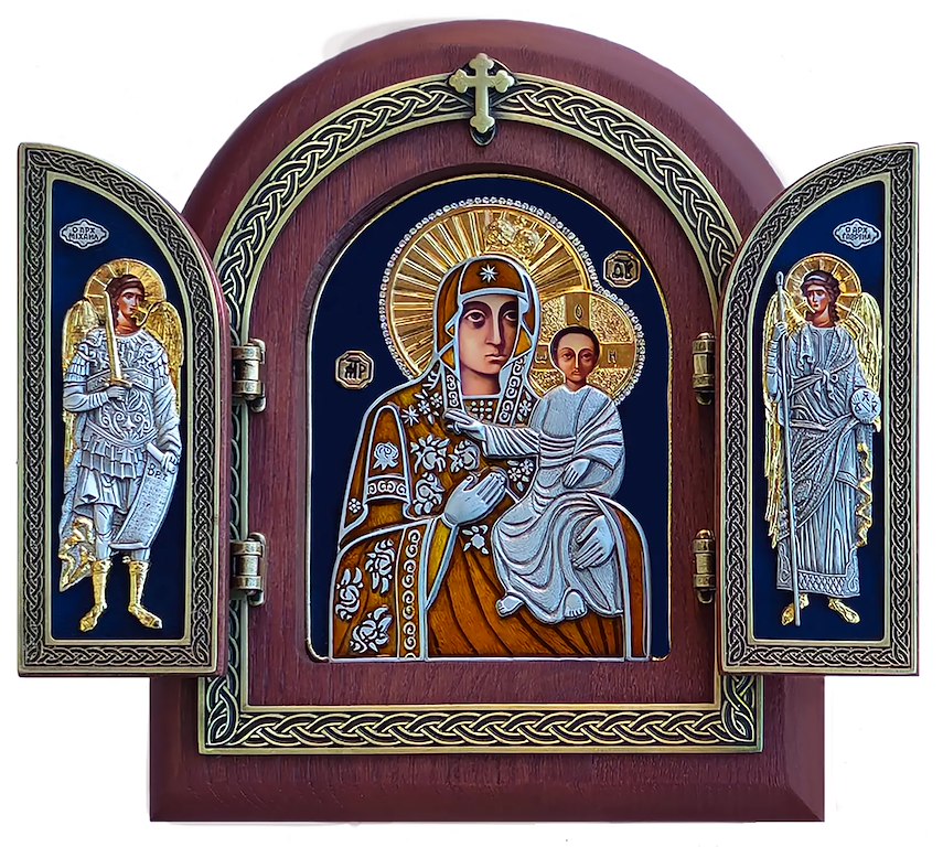 Triptih Presveta Bogorodica Mozdokska, 220x255x32 mm