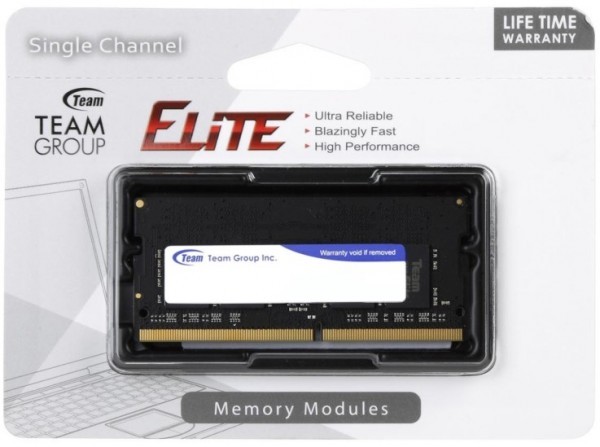 TeamGroup DDR4 TEAM ELITE SO-DIMM 4GB 2666MHz 1.2V 19-19-19-43 TED44G2666C19-S01