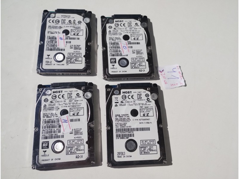 4 KOMADA HARD DISKOVI ZA LAPTOP PO 320gb KO NOVI