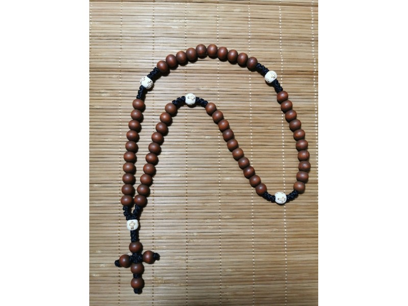 Pletena BRAON drvena brojanica 50 - Jerusalimski model