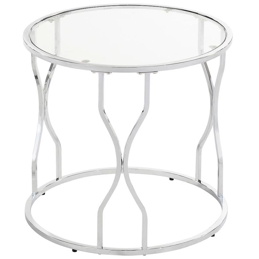 Stolic 55x55x53 cm krom/staklo