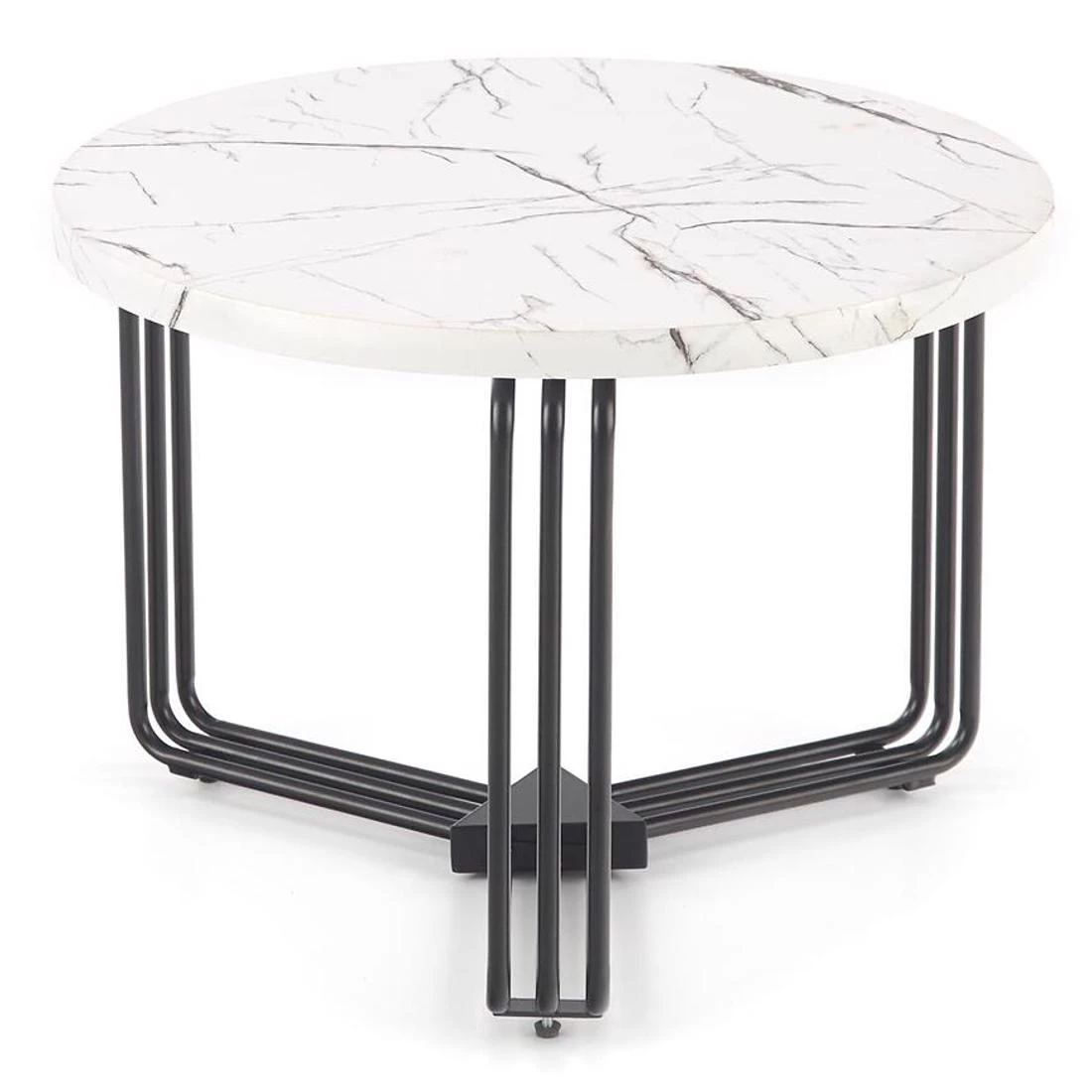 Antica-M stolic 5x55x41 cm beli mramor/crna