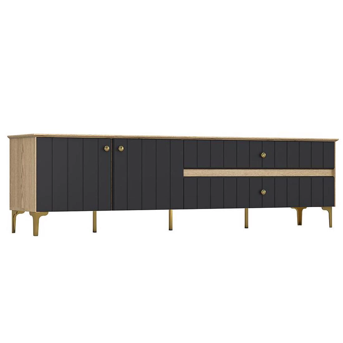 Merida TV komoda 190,8x38x51,6 crna/hrast