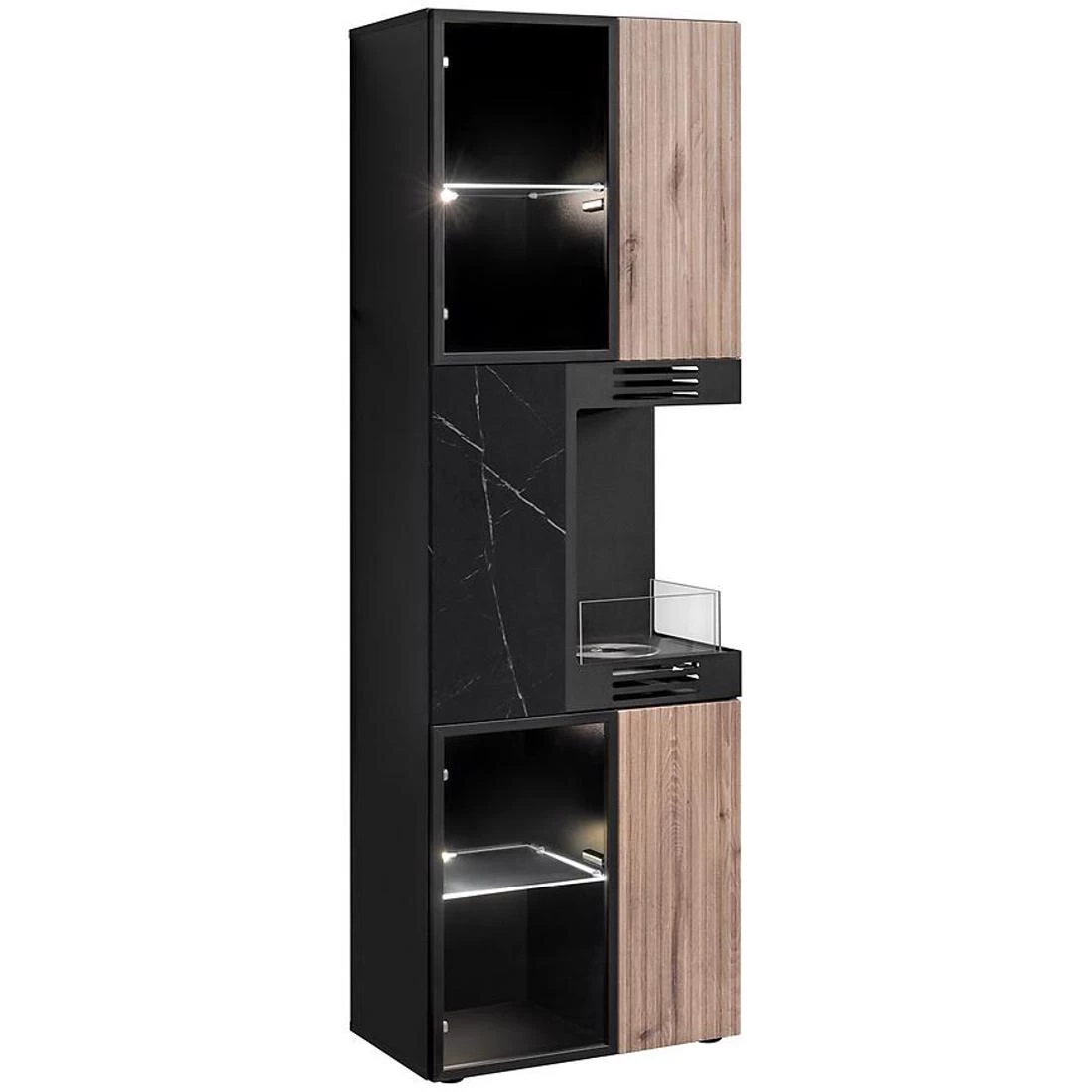 Cannes vitrina 60x40x182 cm crna/mermerno crna