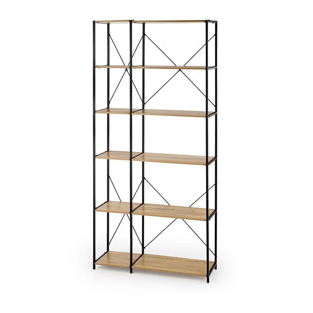 Regal 90x30x190 cm hrast sonoma/crna
