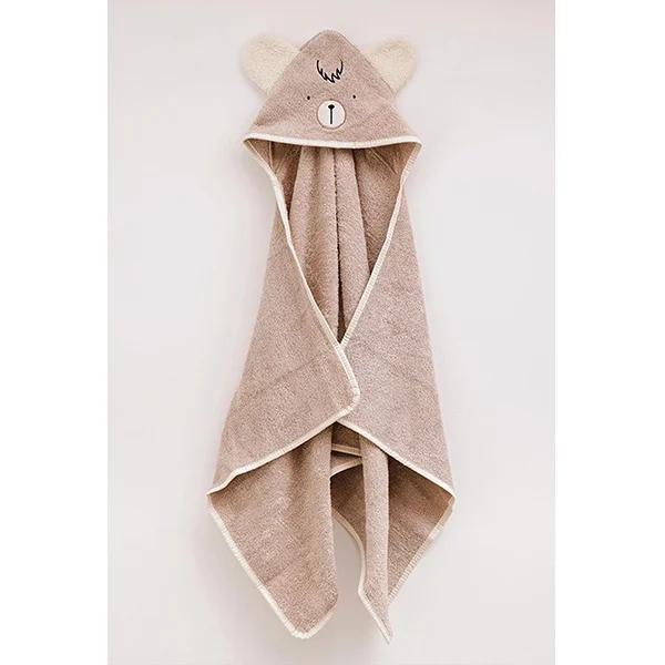 Peškir sa kapuljačom za bebe Meda 60x120cm braon