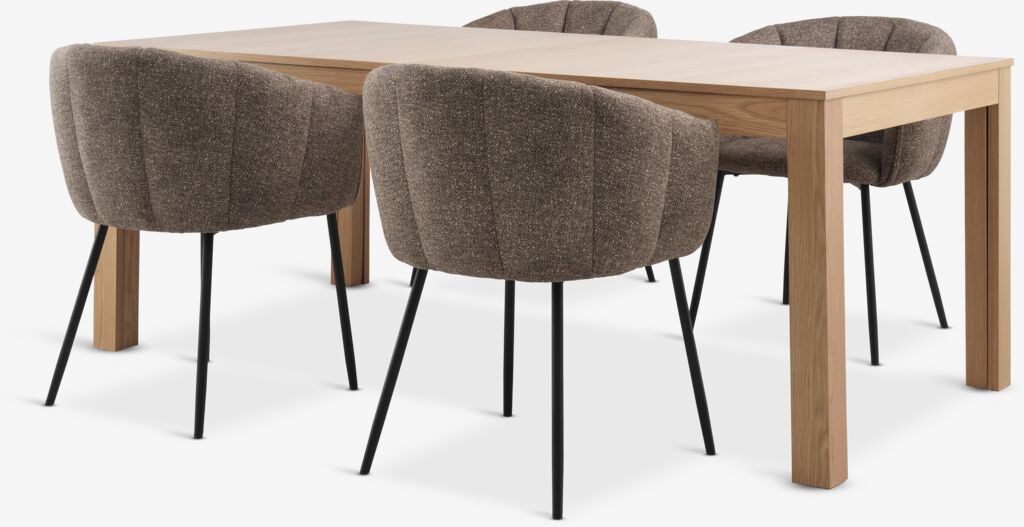 KORSKRO D200/326 natur hrast + 4 PEJRUP braon/crna