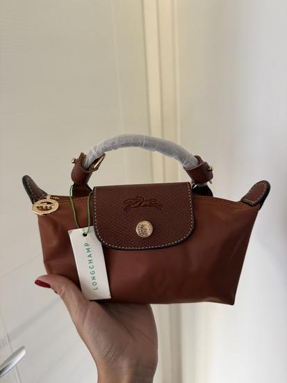 Longchamo Le Pliage original pouch cognac
