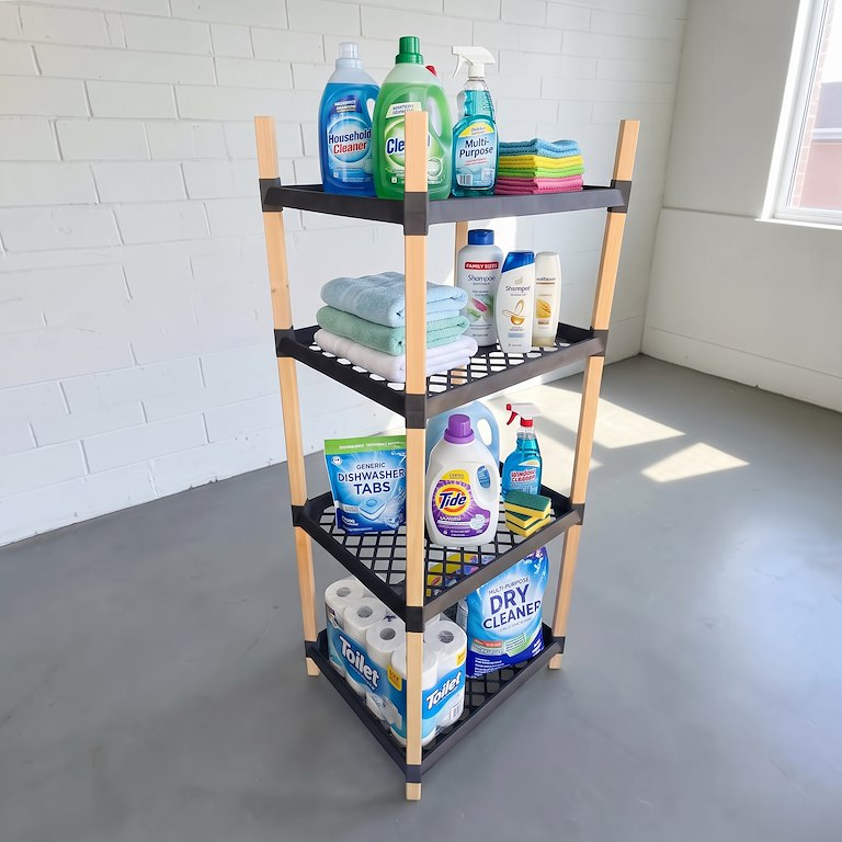 Polica za kupatilo (drvo-plastika) Bienwood 109cm