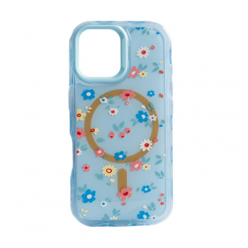 Maska Mag Case Floral Series za iPhone 16 plava