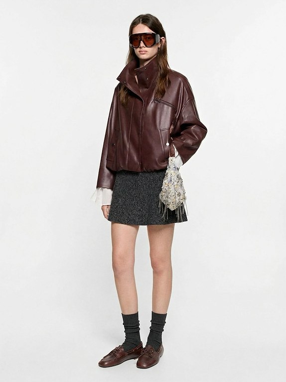 LEATHER-EFFECT BIKER JACKET