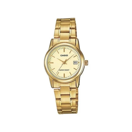 Casio LTP-V002G-9A ženski sat Mini Lady Vintage Style Gold Tone Champagne Sunray Dial 25mm