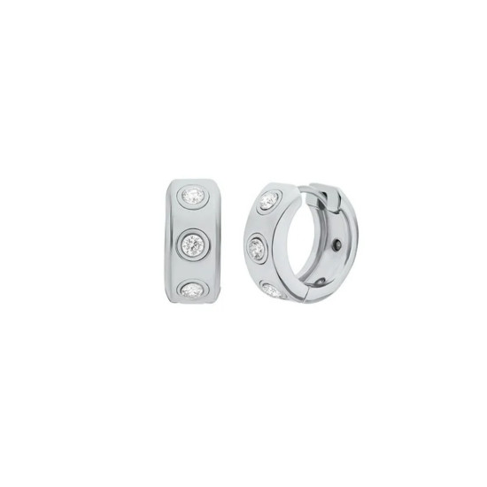 Michael Kors MKJ8652040 minđuše alke Everyday Elegance Silver Tone Crystal Detail 15mm