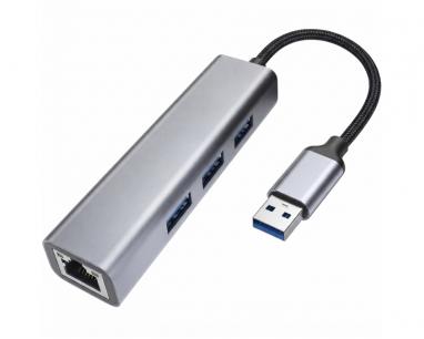 E-GREEN USB 3.0 - HUB (3 port USB 3.0 + 1port fast ethernet 1000Mbs)