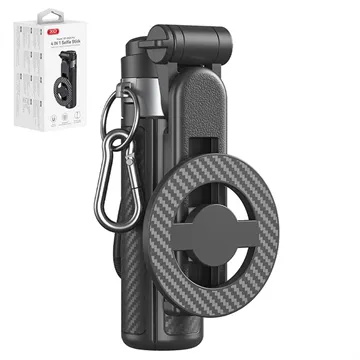 XO SS25 MAGNETIC SELFIE STICK TRIPOD WITH BLUETOOTH REMOTE - MAGSAFE COMPATIBLE - 64CM - BLACK