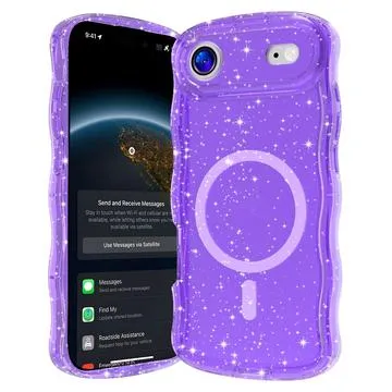IPHONE AIR WAVE-EDGE LASER GLITTER MAGSAFE CASE - TRANSLUCENT PURPLE