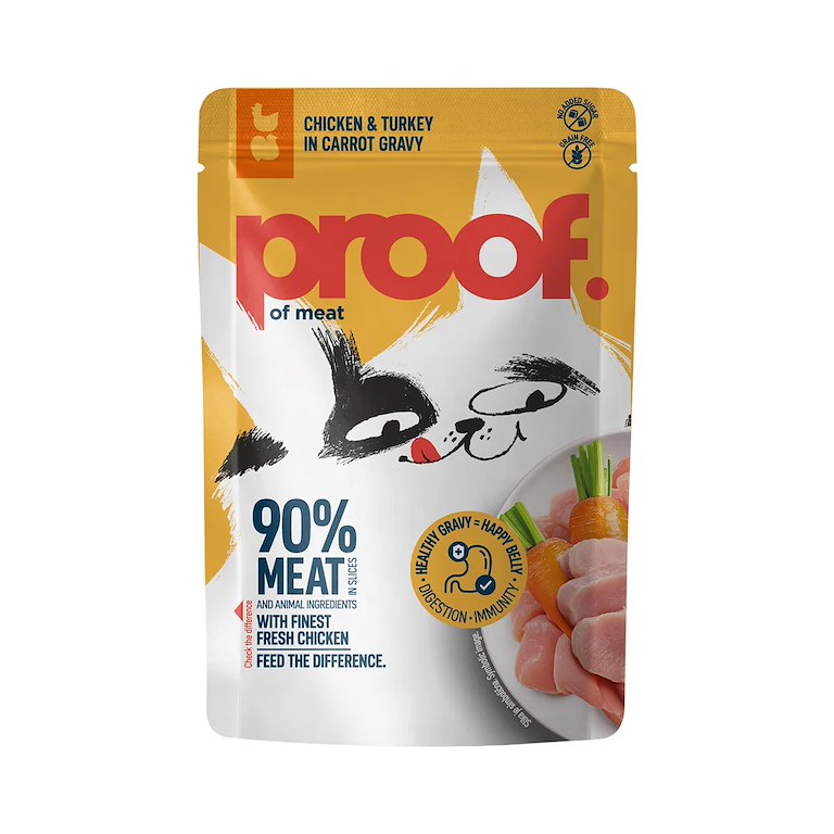 PROOF Sos za mačke 90% mesa, s piletinom, ćuretinom i šargarepom, 85g