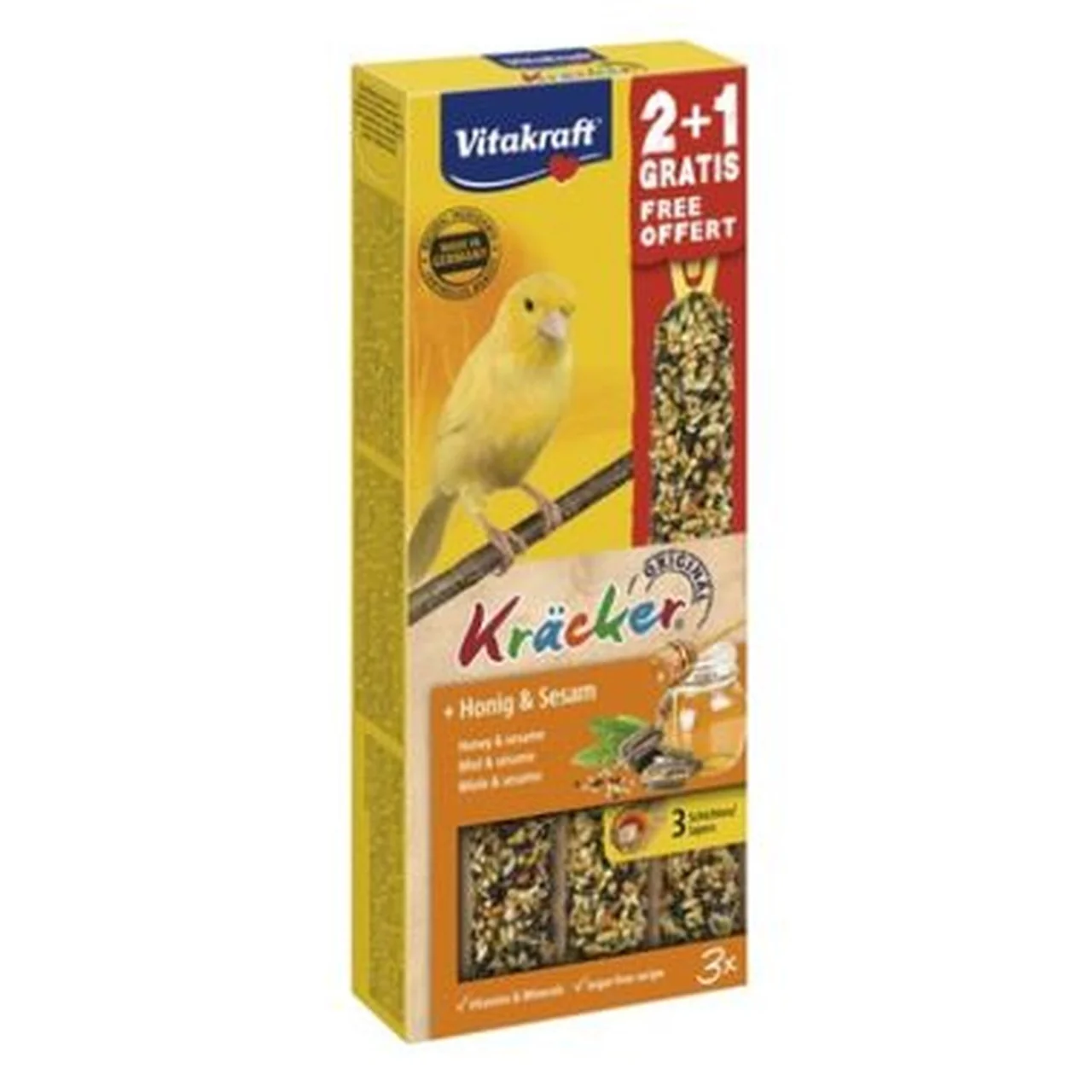 VITAKRAFT Krcker hrskavi štapići za kanarince, med i susam, 80g 2+1 gratis