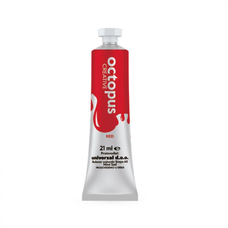 TEMPERA KOMADNO CRVENA 21ml OCTOPUS UNL-0587