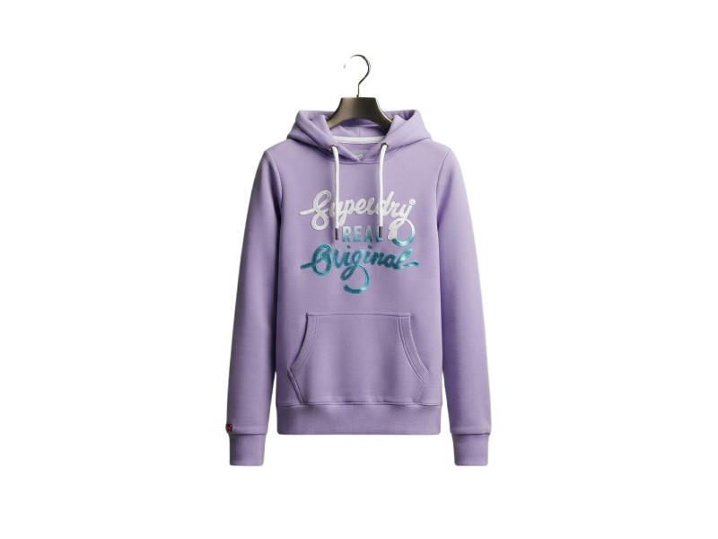 Original SUPERDRY ženski duks sa kapuljačom (lila)