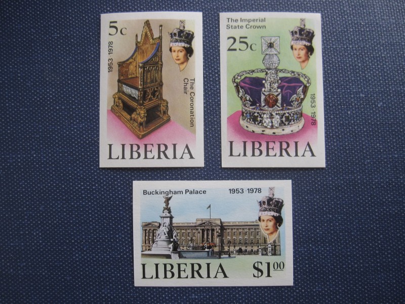 LIBERIJA 1977 ELIZABETA II čista serija nezupčane