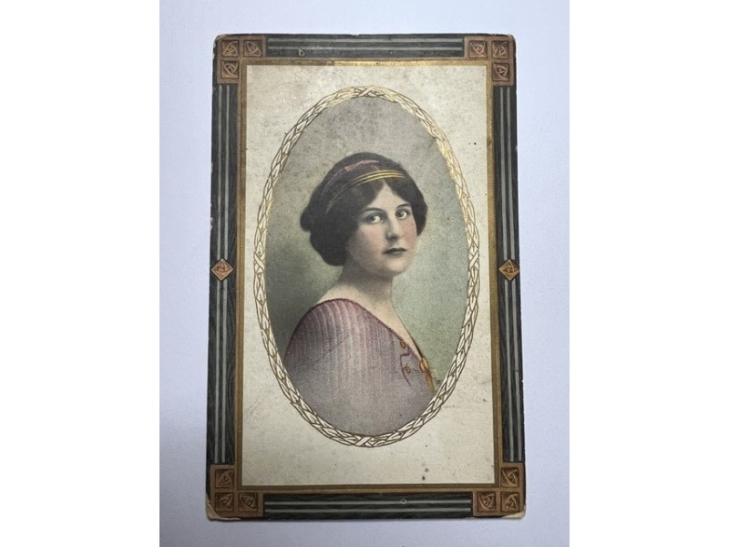 Srbija 1910 Portret devojke Nis secesija cela marka
