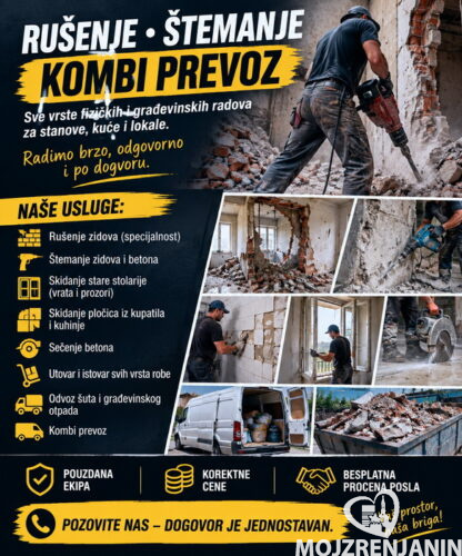 Rušenje • Štemanje • Kombi prevoz