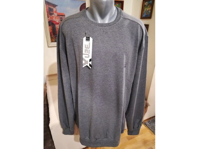 Kvalitetan muski pamucni duks Benx Veliki broj 4XL Sivi