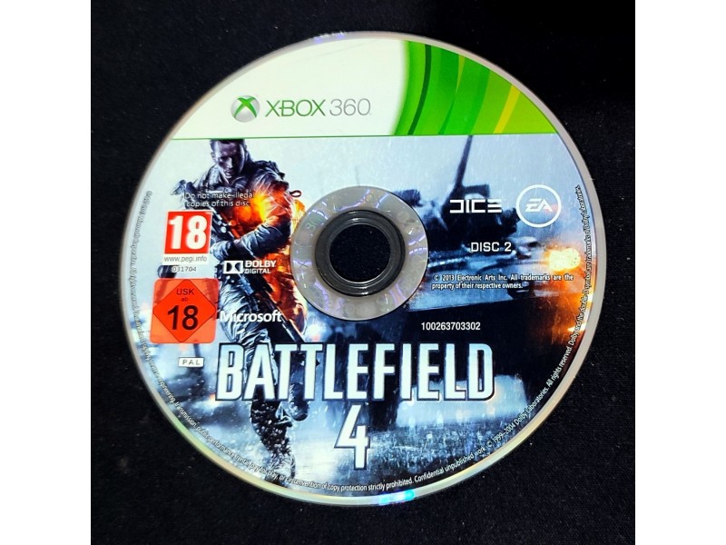 Battlefield 4 - Originalni br 2 Play disk - XBox 360