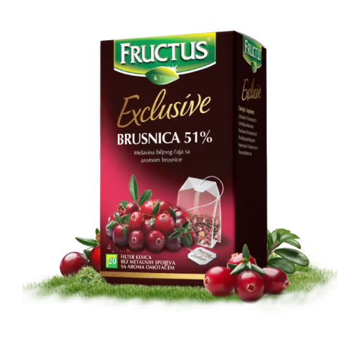 Fructus čaj Brusnica 51% Exclusive 20 filter kesica