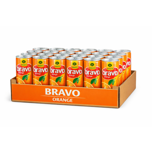 Bravo pomorandža voćni sok 0,25 l limenka, XXL pakovanje 24 kom