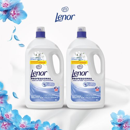 Lenor Professional Sensitive Soft Cotton omekšivač za veš 2 x 4 l, 400 pranja