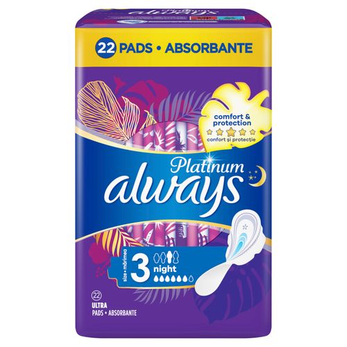 Always Platinum Night higijenski ulošci sa krilcima, veličina 3, 22 komada