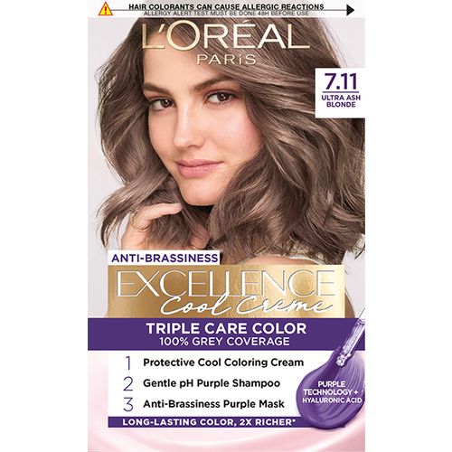 L'Oréal Paris Excellence Cool Creme farba za kosu 7.11 Ultra pepeljasto plava