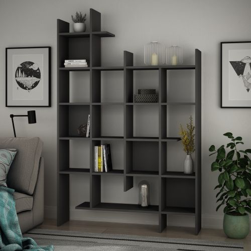 Hanah Home polica za knjige Manco, 122 cm, Anhracite Anthracite