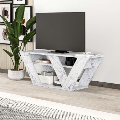 Hanah Home TV komoda Pipralla, 110 cm, mermer Carrara