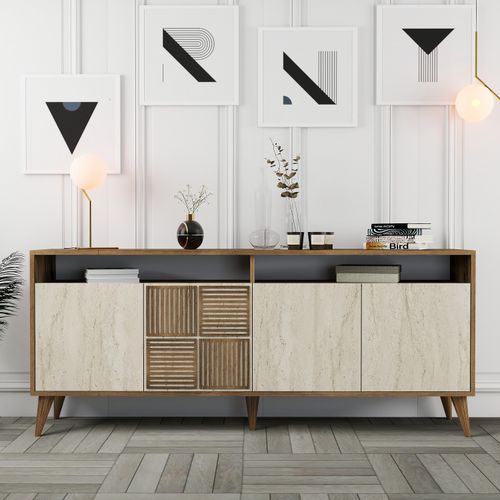 Hanah Home konzola Milan, 180 cm, orah / travertin