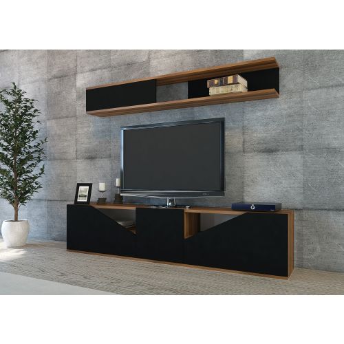 Hanah Home TV komoda Taç, 180 cm, orah / crna
