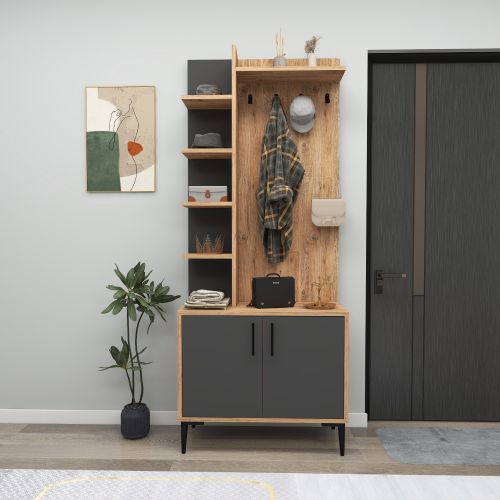 Hanah Home garderober za predsoblje Julendor, 74,4 cm, atlantski bor / antracit