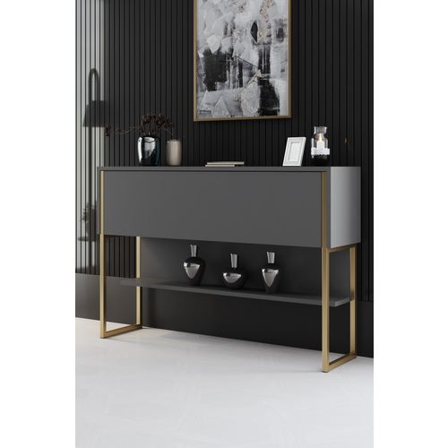 Hanah Home komoda Luxe, 120 cm, zlatna / antracit