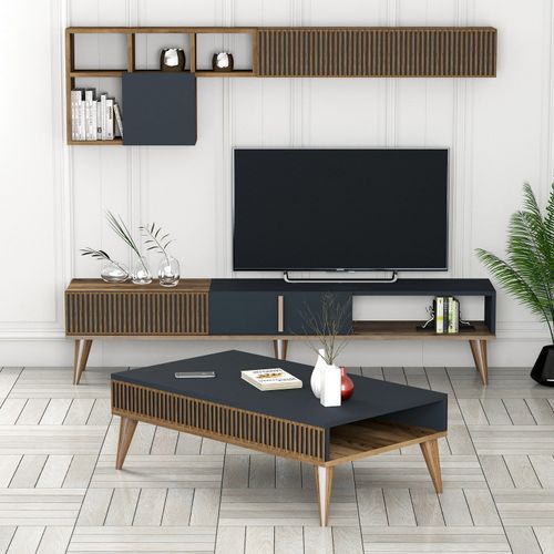 Hanah Home set nameštaja za dnevnu sobu Milan Set 483, orah / antracit