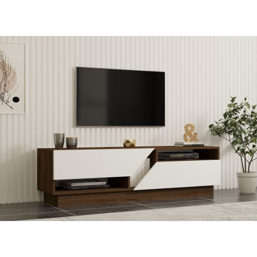 Hanah Home TV komoda Koza, 160 cm, orah / bela