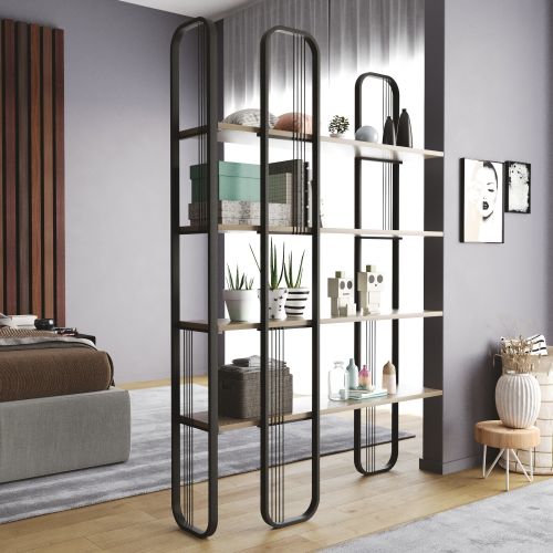 Hanah Home polica za knjige Sierra, 124 cm, crna