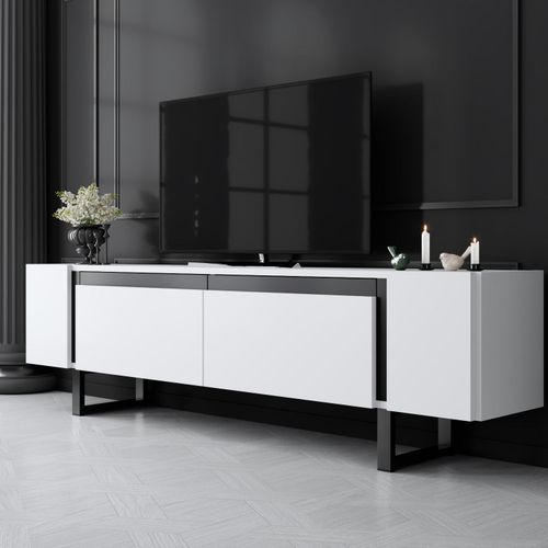 Hanah Home TV komoda Yildiz, 180 cm, bela / crna