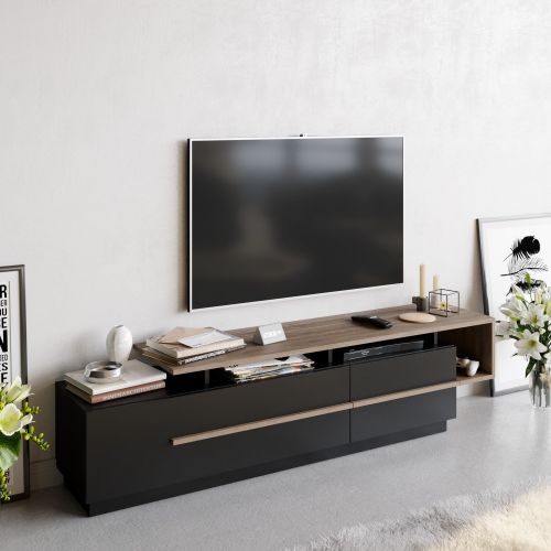 Hanah Home TV komoda Pia, 180 cm, crna / orah