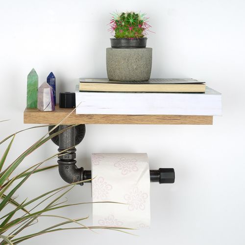 Hanah Home držač toalet papira Boruraf254, 30 cm, orah / crna