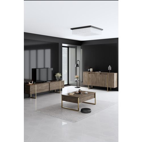 Hanah Home set nameštaja za dnevnu sobu Luxe, orah / zlatna