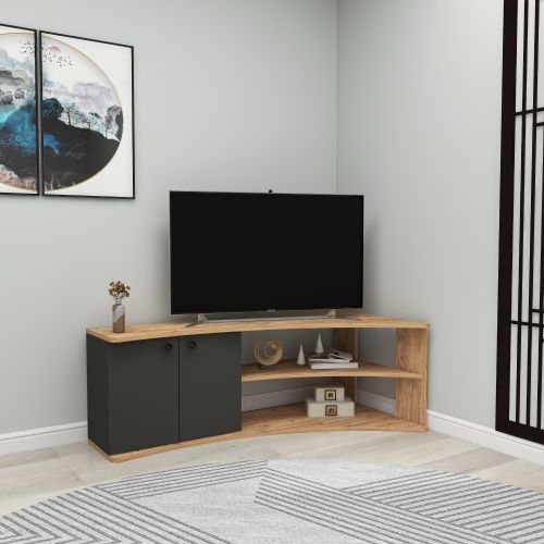 Hanah Home TV komoda Termera, 135 cm, atlantski bor / antracit