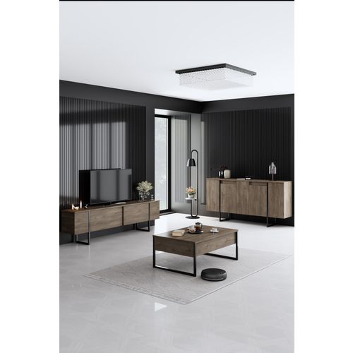 Hanah Home set nameštaja za dnevnu sobu Luxe, orah / crna