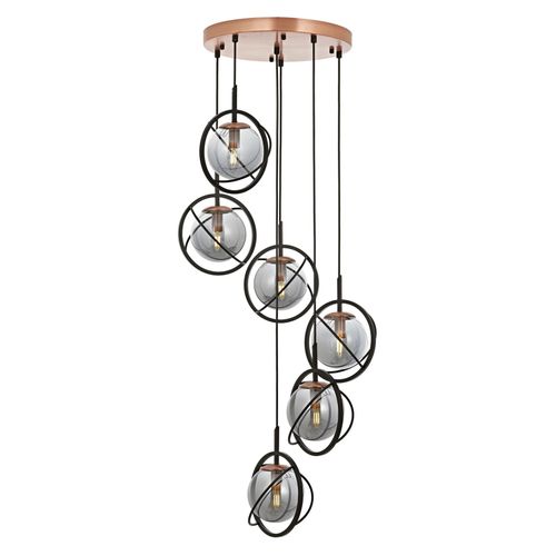 Opviq luster Av-1850-6T-Bsy, 6 × E14, crna / bronzana